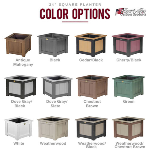24" Square Planters - Hartville Outdoor Products