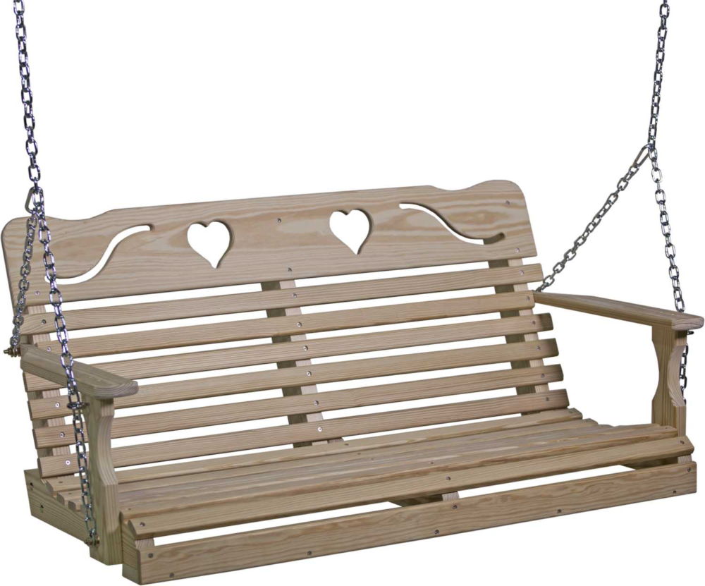 Cutout Heart Swing Bench For Porch