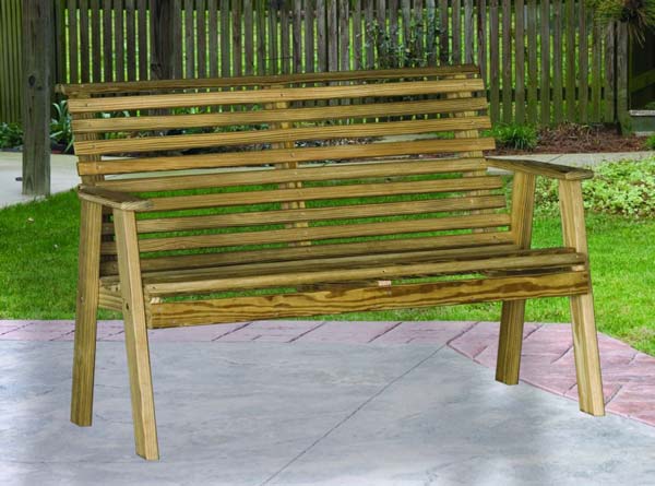4' Plain Bench | Outdoor Wooden Benches | Wood Bench