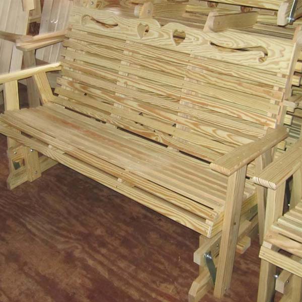 5' Heartback Glider | Solid Wood Glider Rocking Chair