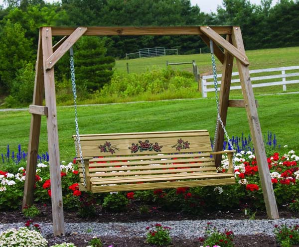 5' Rollback Rose Swing | amish rollback porch swing