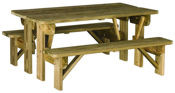 Double Bench Table Combos | Picnic Tables For Park