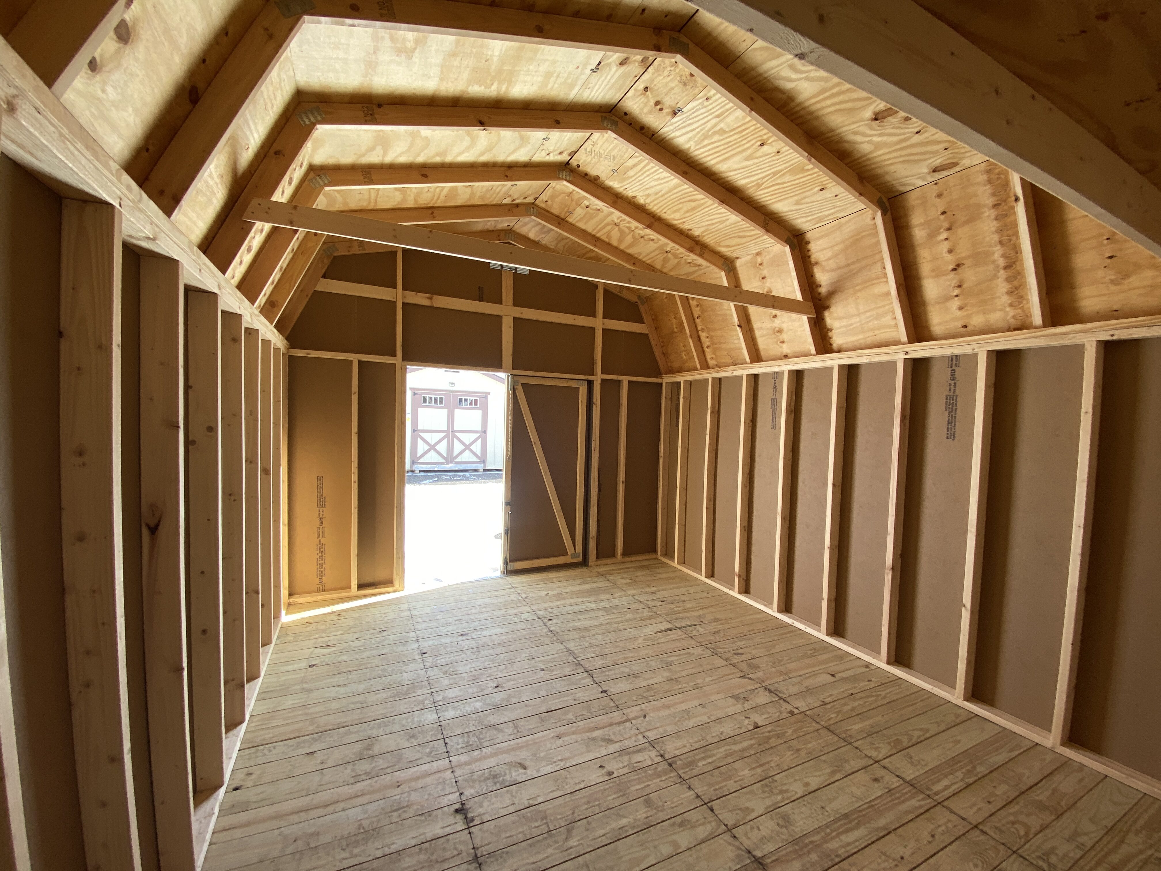 12x16 Barn | Dark Barn | Light Brown Trim | Vented Dark Barn