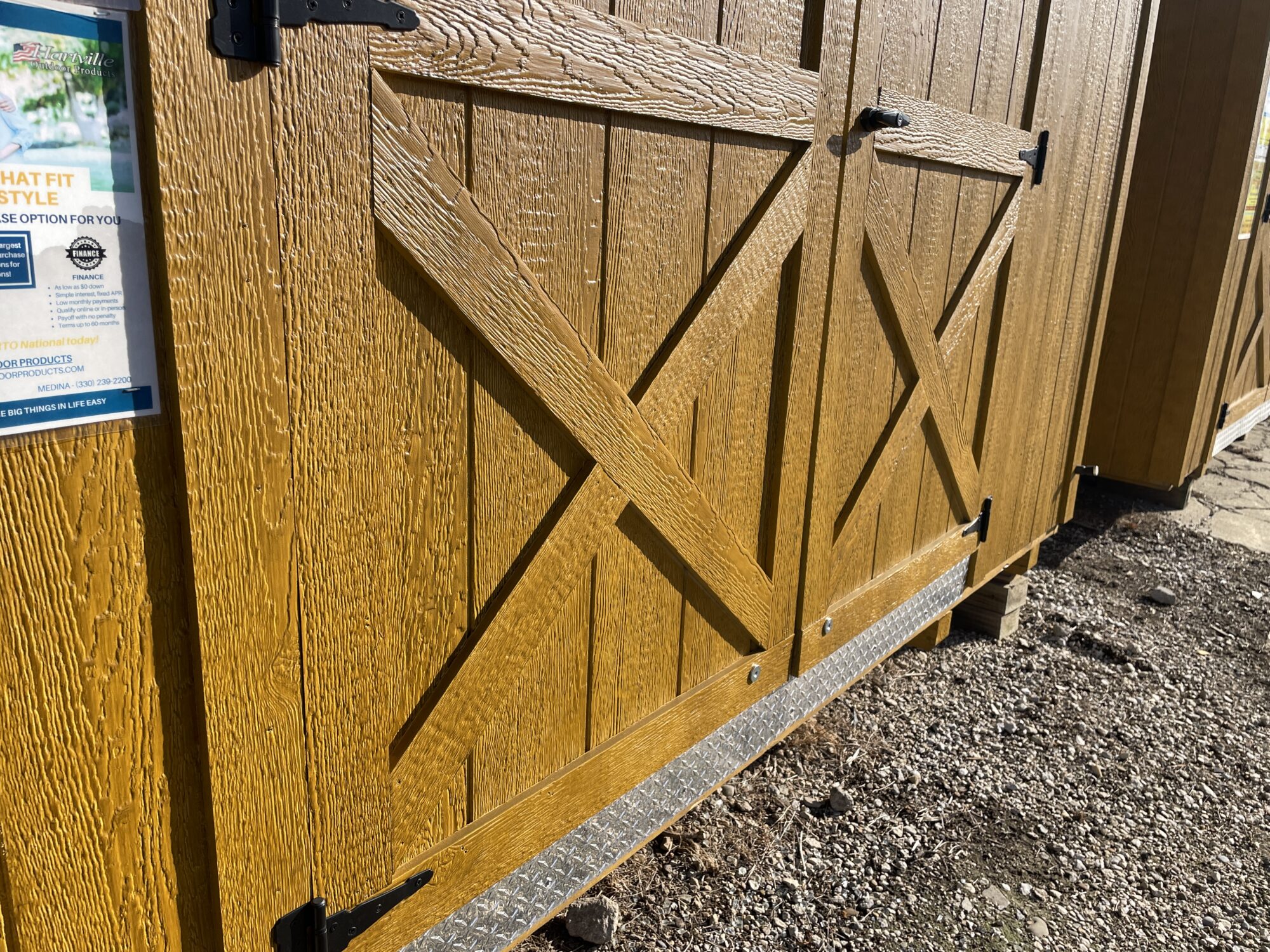 Stained Shed With Barn Door | 12x16 Executive Stained Barn