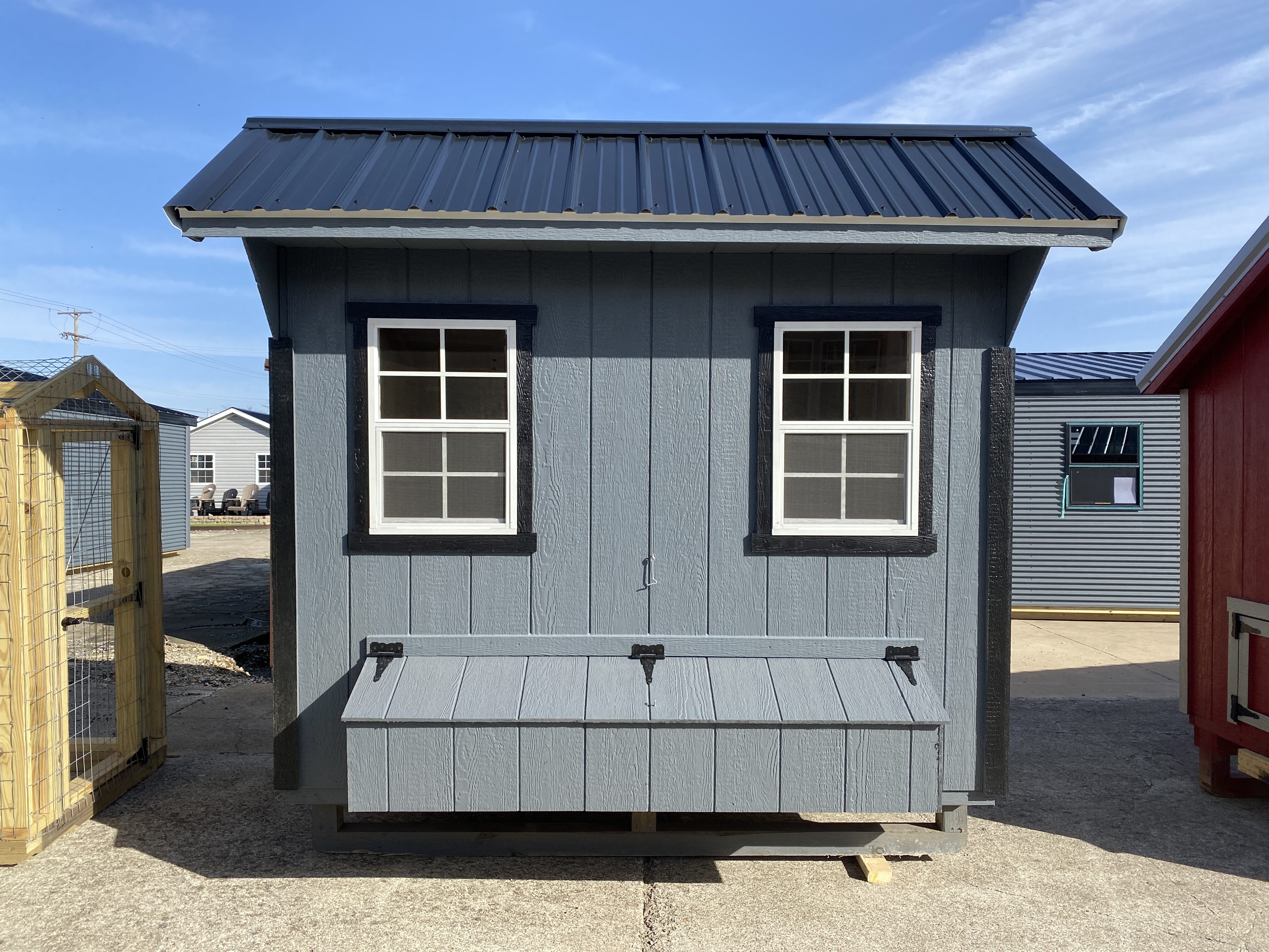 6x8 Chicken Coop (Blue) - Hartville Outdoor Products