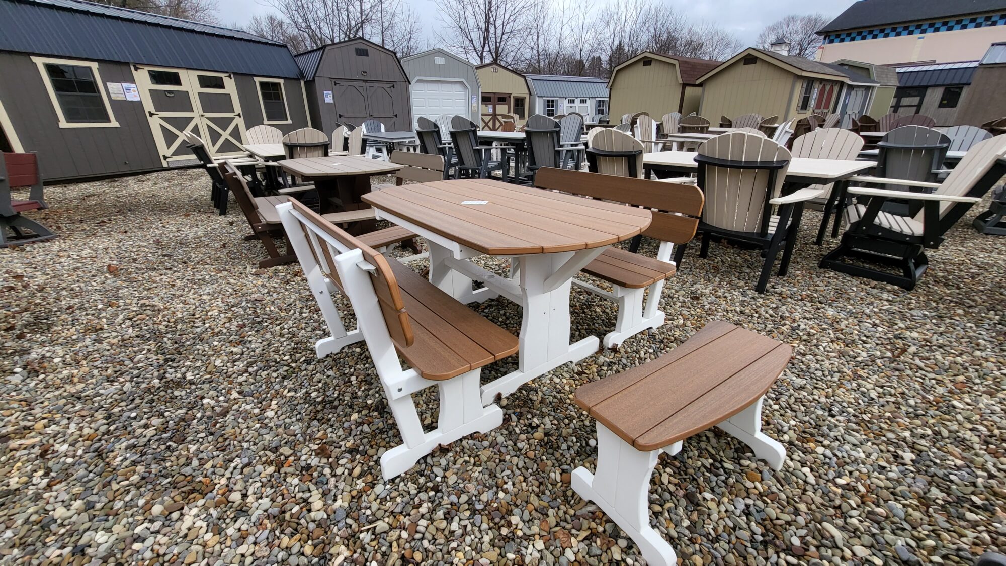 HOP Outdoor Dining Table Set With Benches | Hartville