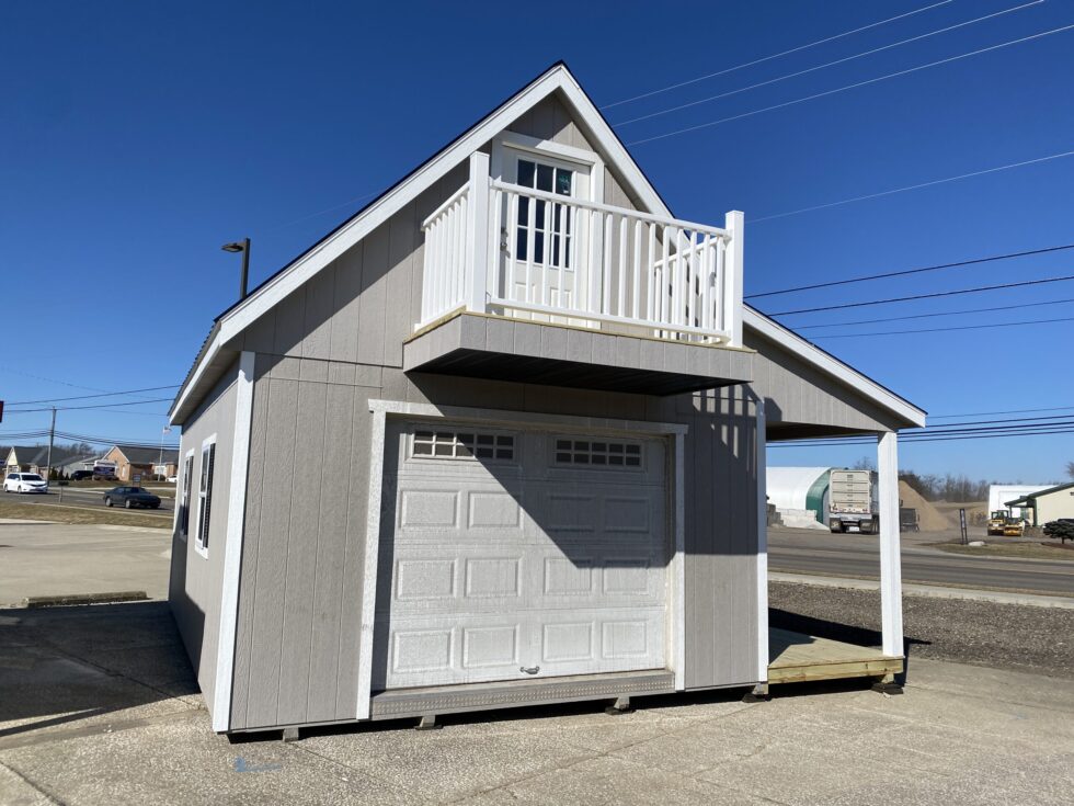 Two Story Shed With Balcony | 16x24 2-Story Gable