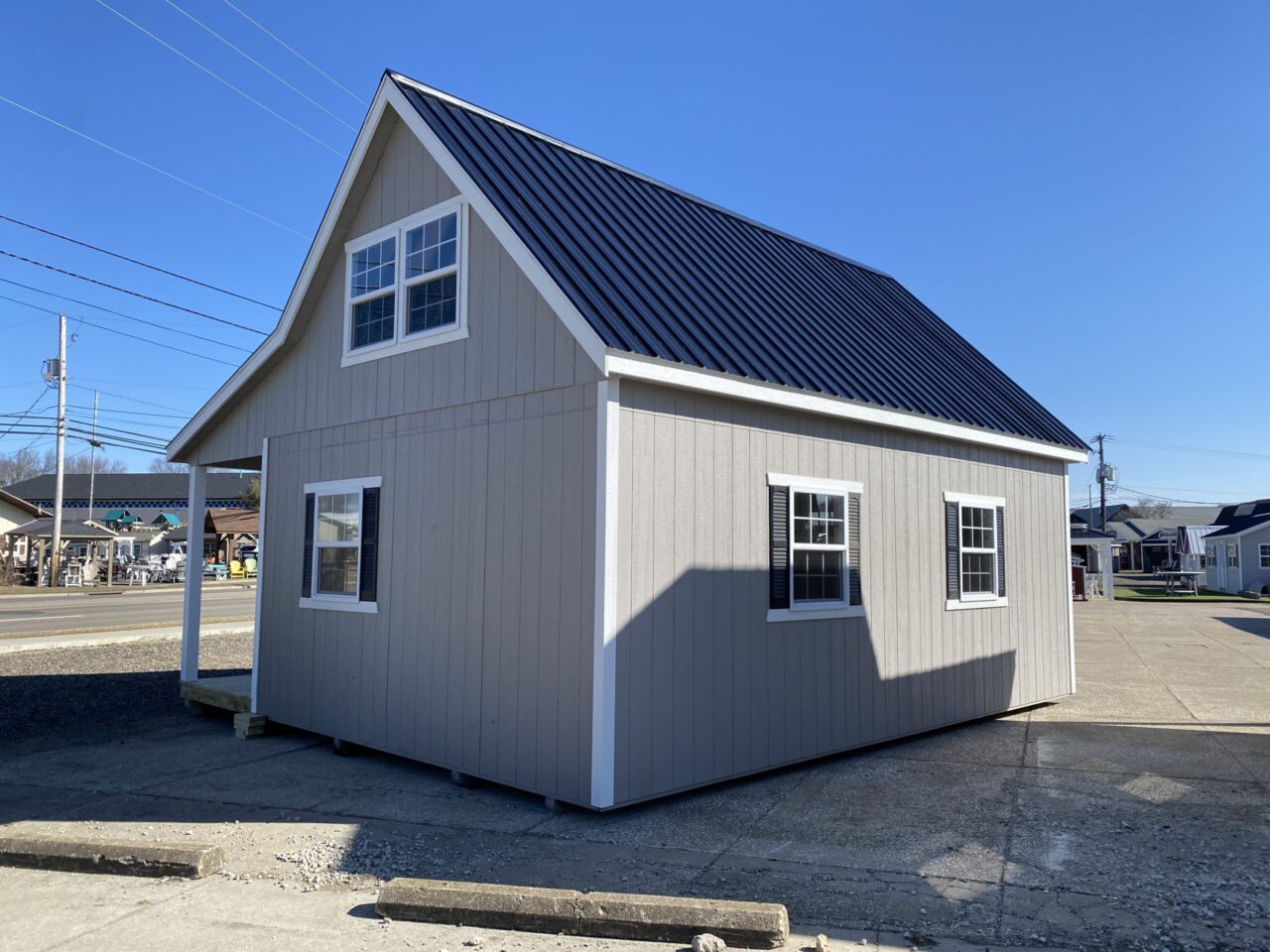 Two Story Shed With Balcony | 16x24 2-Story Gable