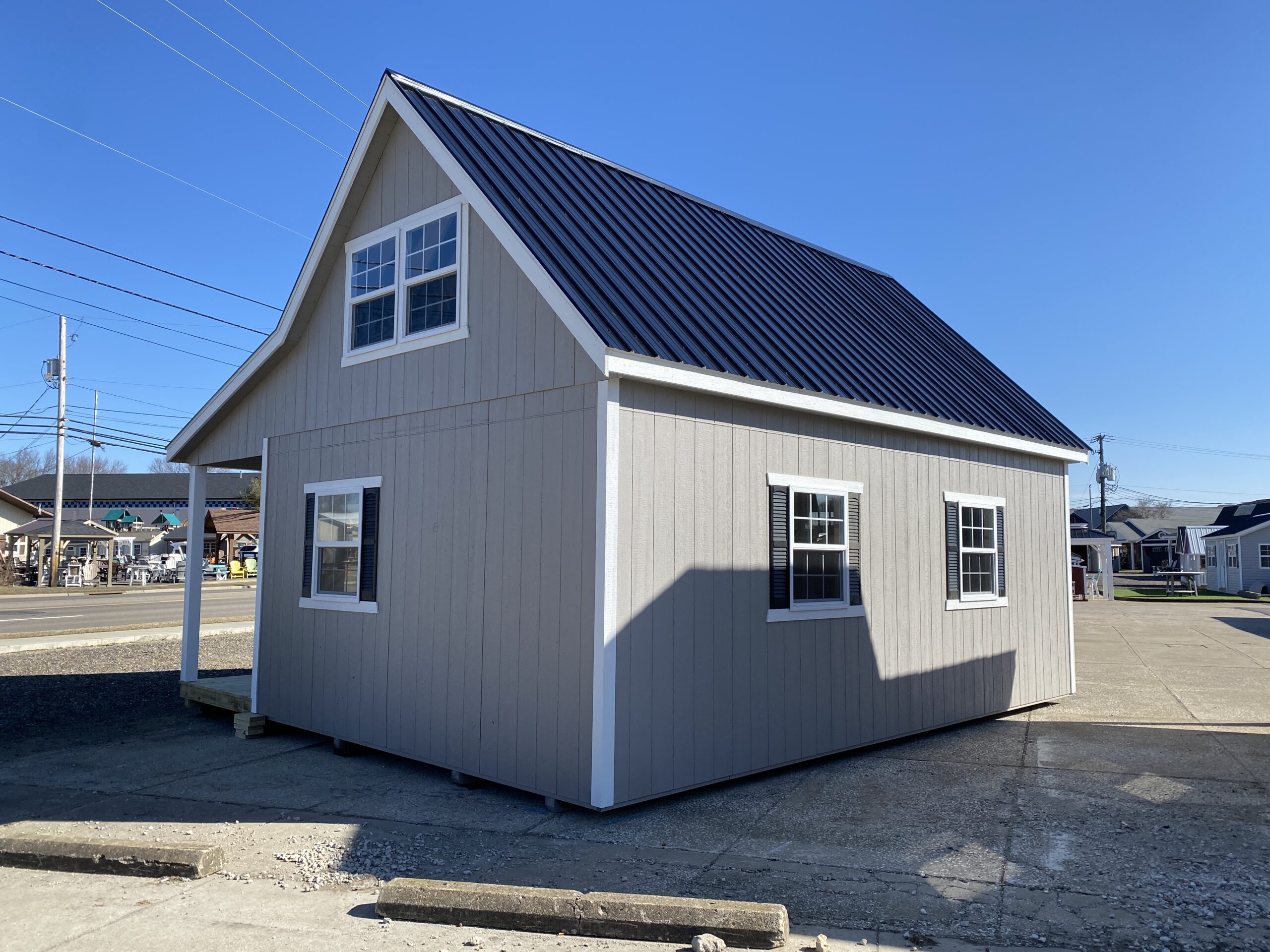 Two Story Shed With Balcony | 16x24 2-Story Gable