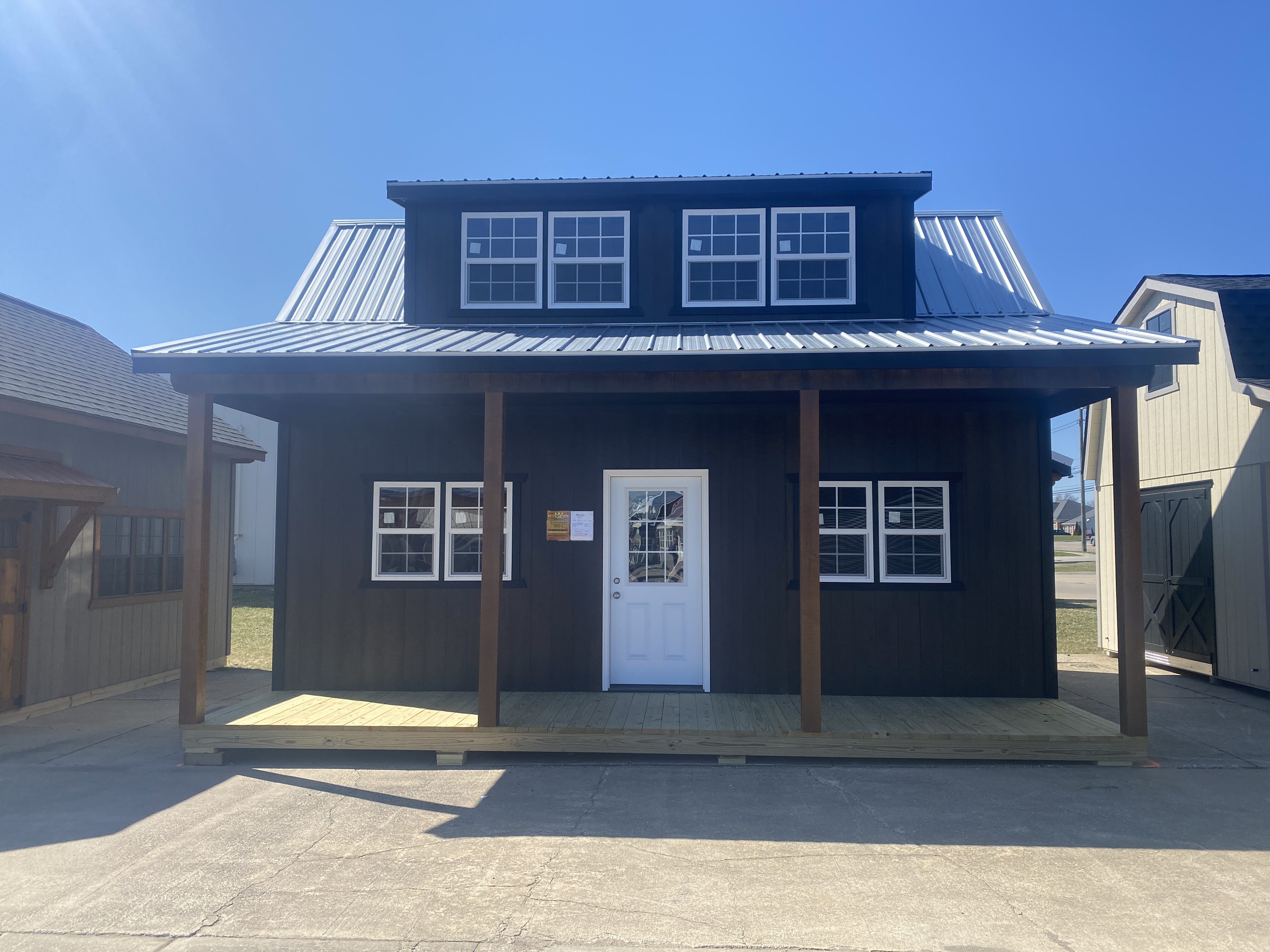 Shed With Dormer | 14x24 A-Frame 6' Porch with Dormer