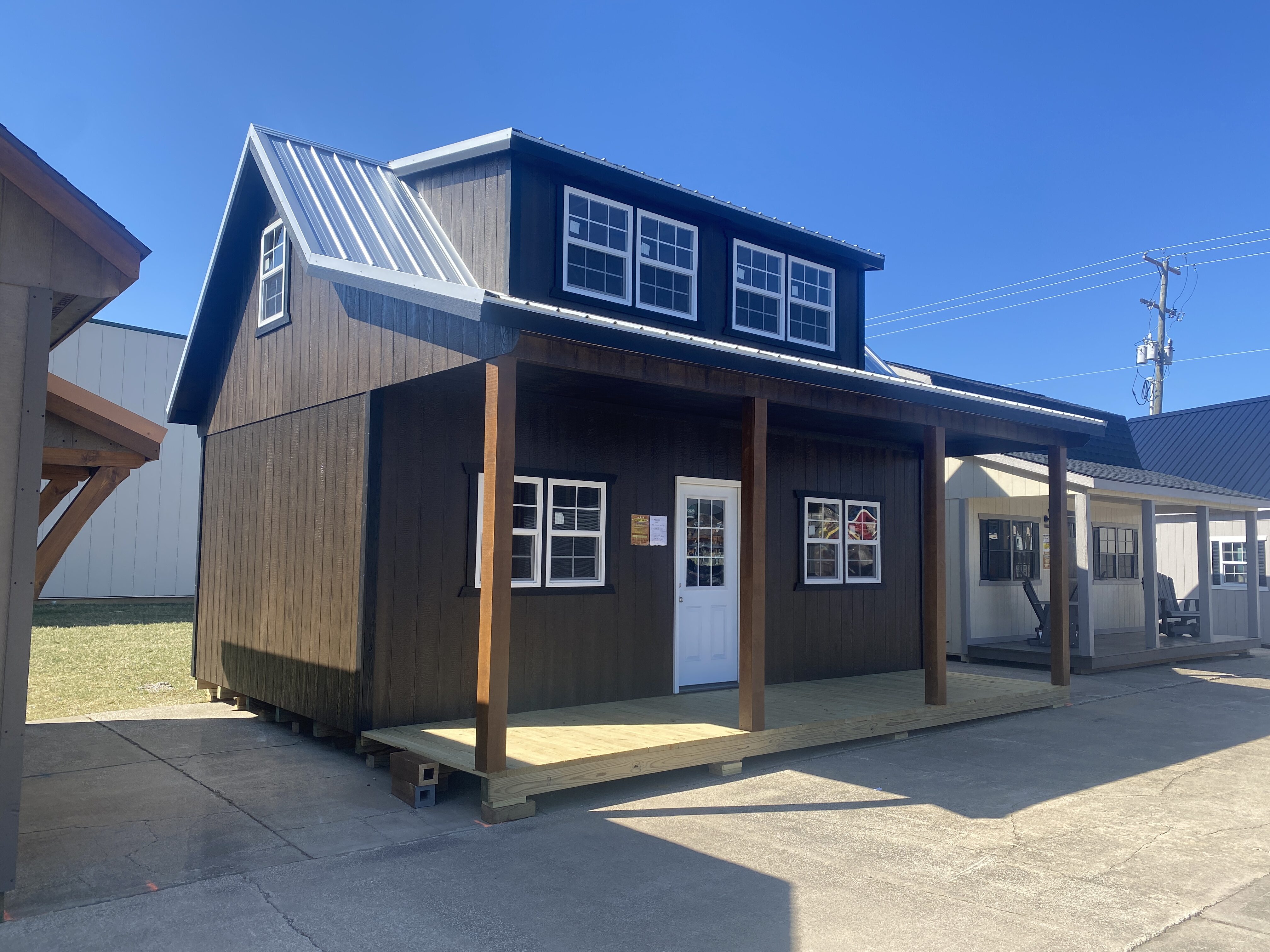 Shed With Dormer | 14x24 A-Frame 6' Porch with Dormer