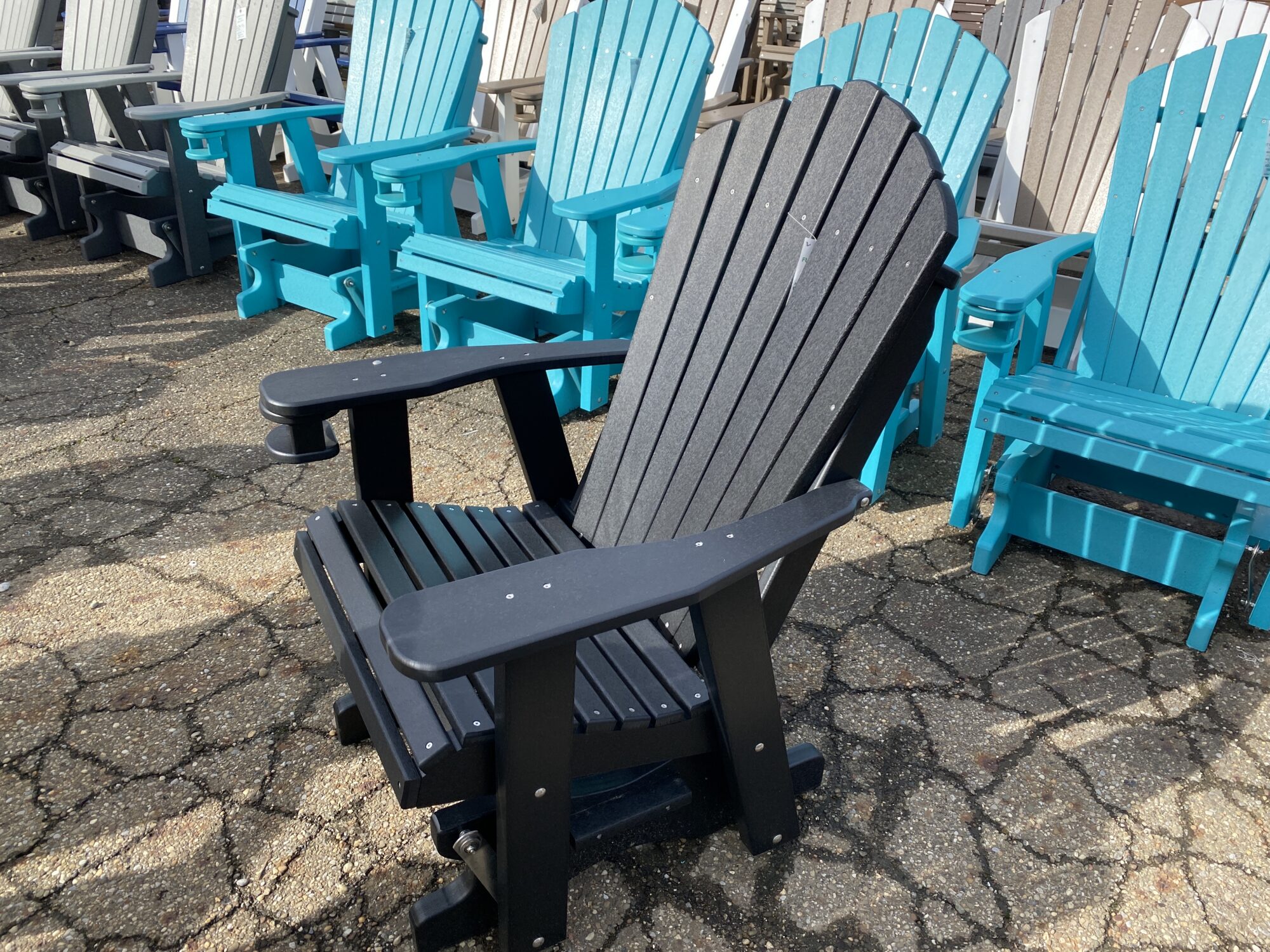 2' Black Adirondack Glider Chair - Hartville Outdoor Products