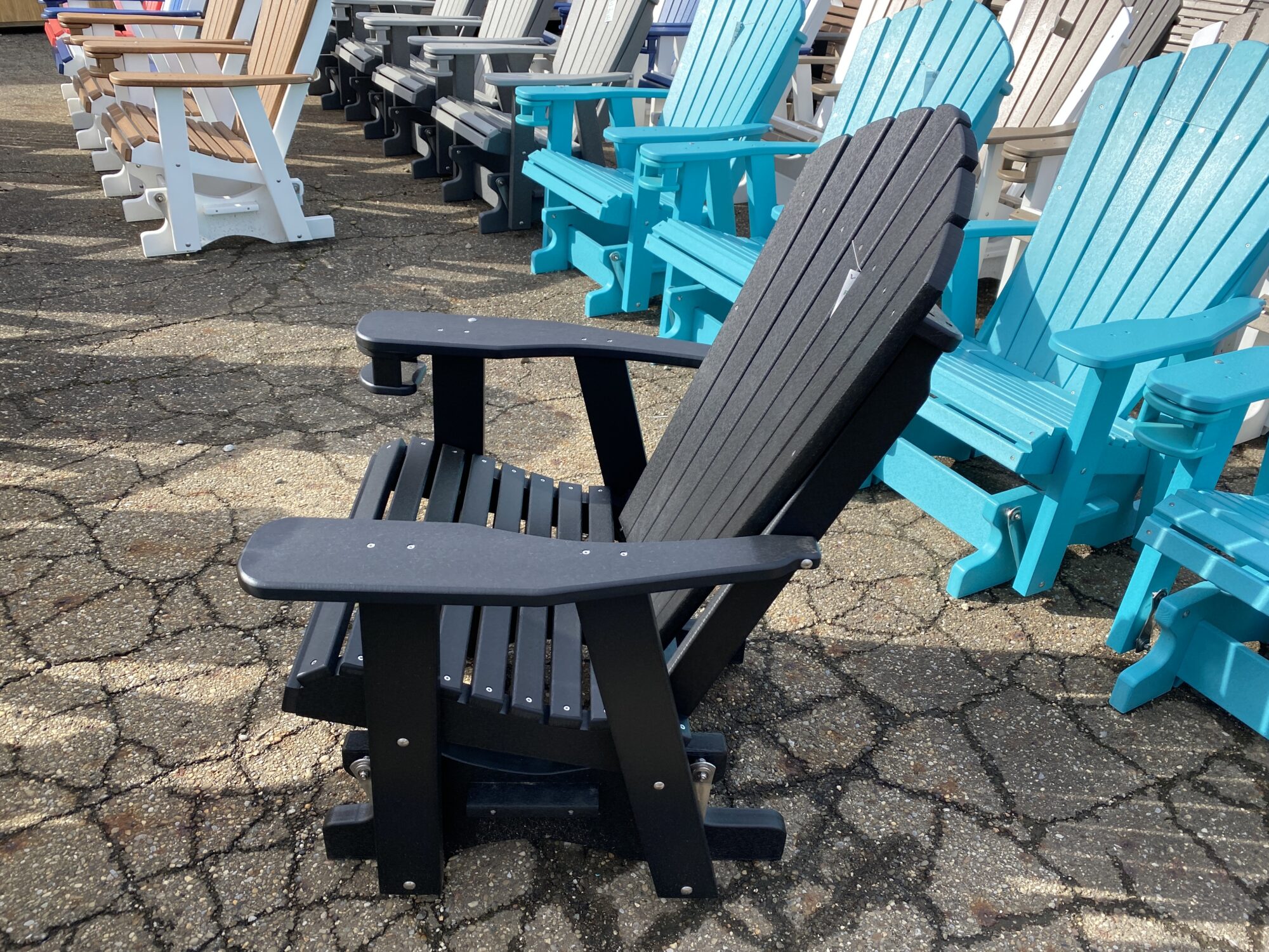 2' Black Adirondack Glider Chair - Hartville Outdoor Products