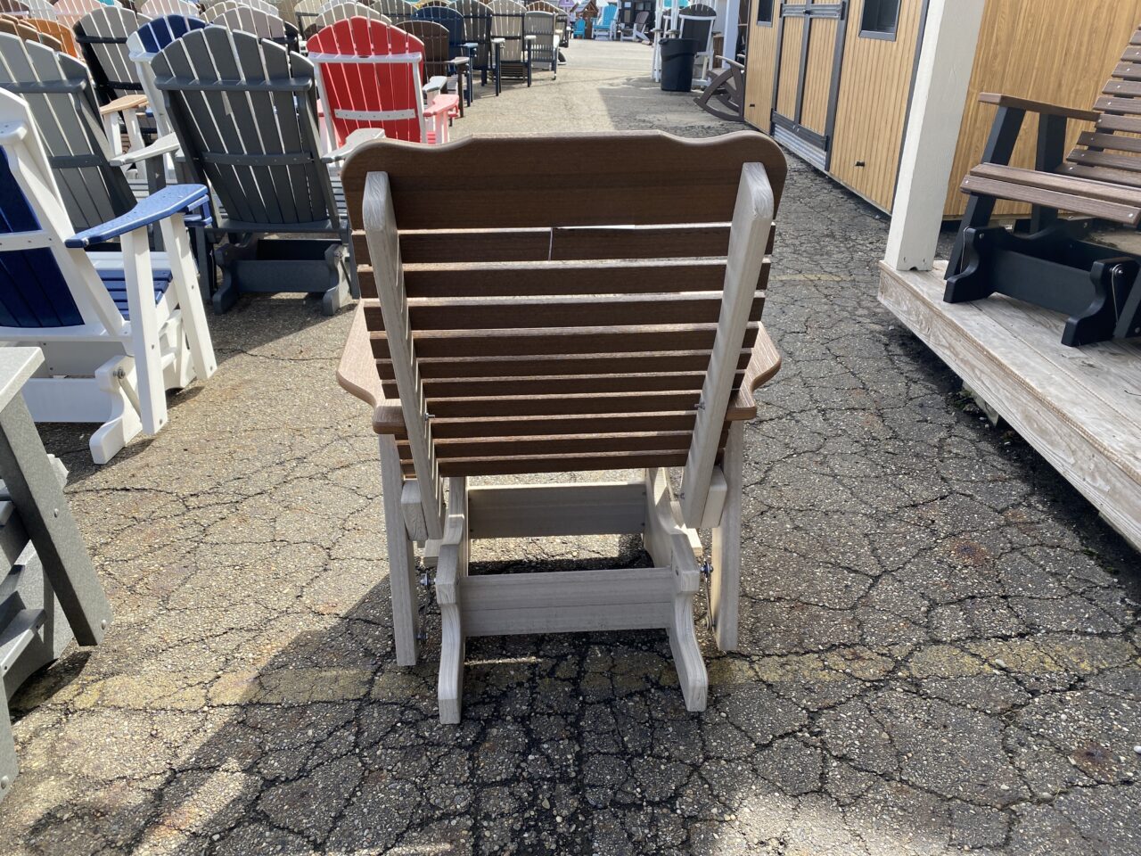 Brown Outdoor Chair | 2' High Back Brown Glider