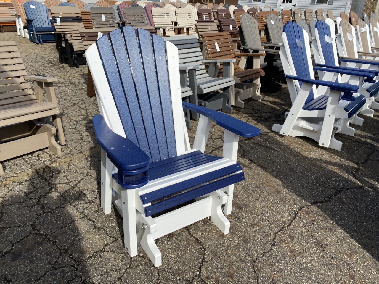 Navy Blue Glider Chair - Hartville Outdoor Products