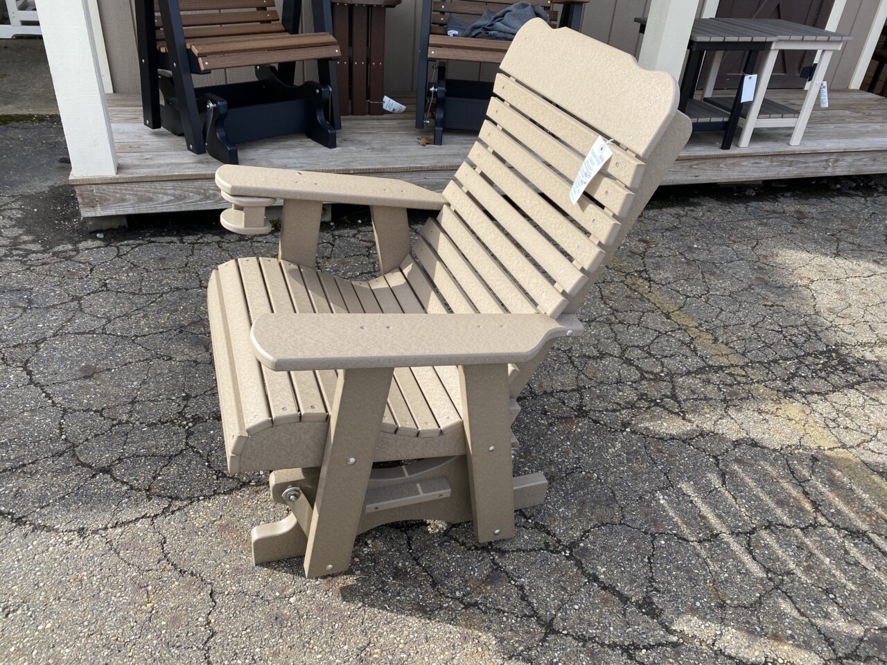 WeatherWood Chair | 2' High Back Glider w/ Cup Holder