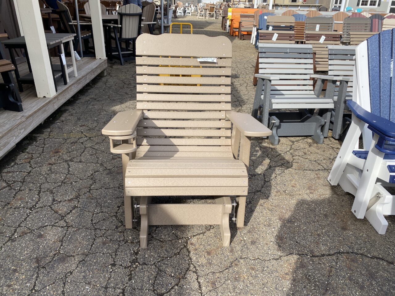 WeatherWood Chair | 2' High Back Glider w/ Cup Holder