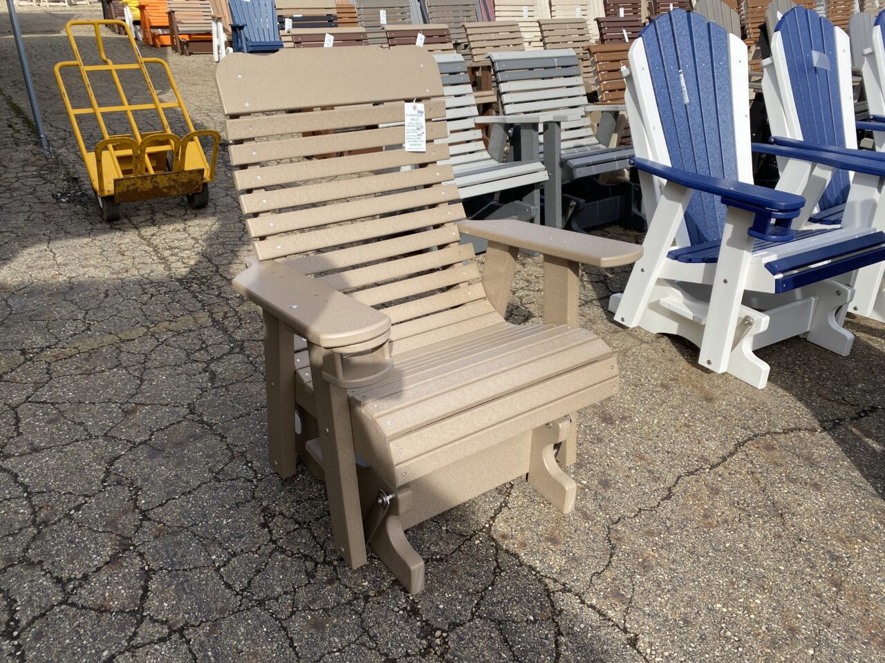 WeatherWood Chair | 2' High Back Glider w/ Cup Holder