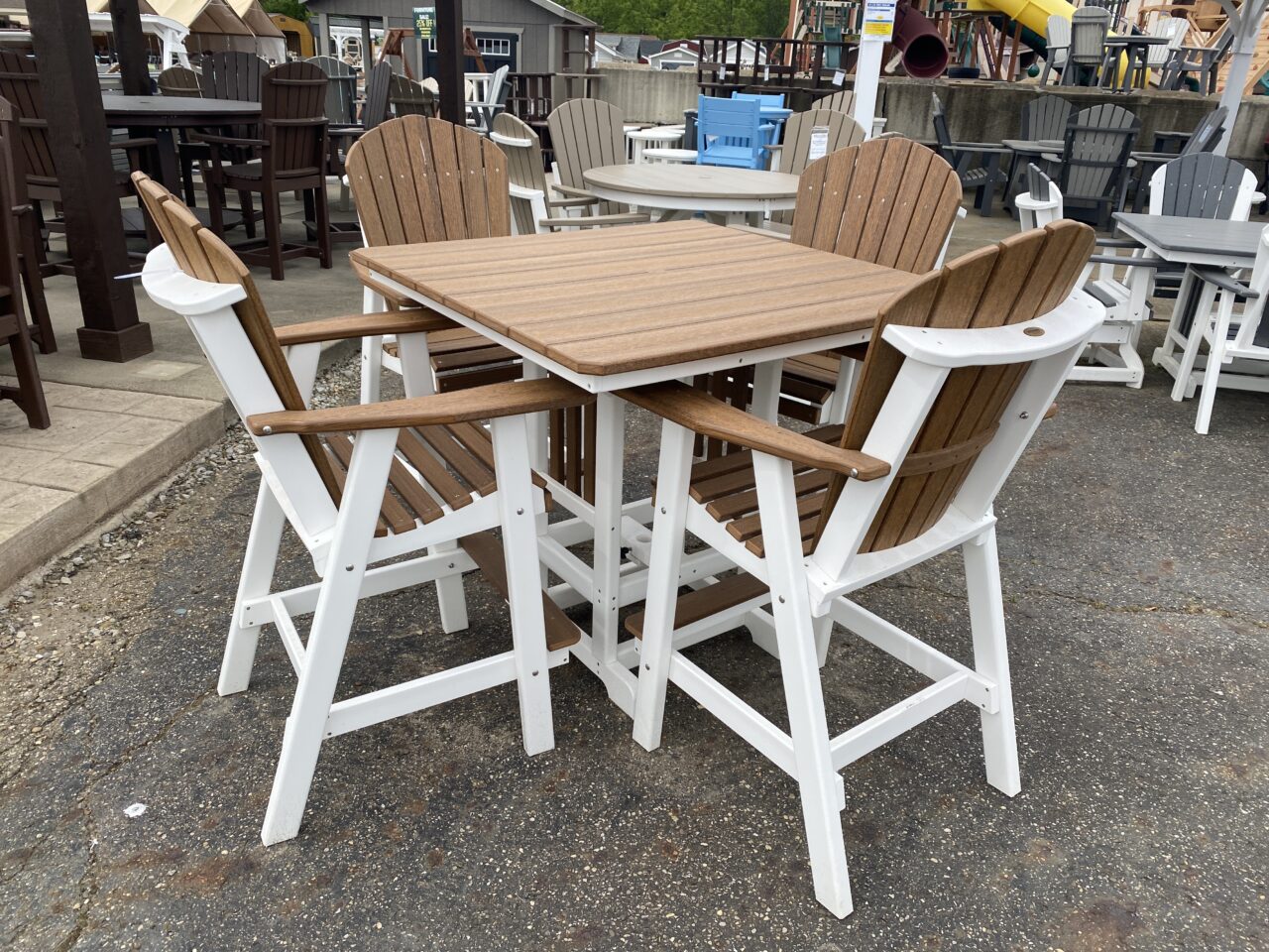Farmhouse Outdoor Dining Table Set | Outdoor Wooden Table Set